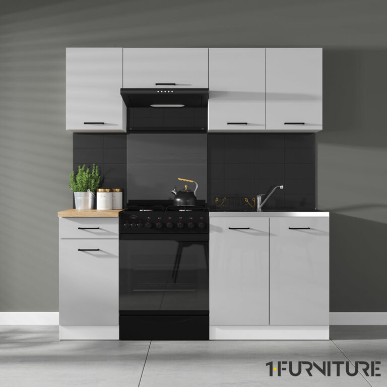 Köögimööbli komplekt Soela 180 cm (helehall) - 1Furniture